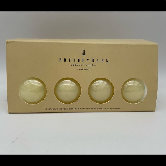 Pottery Barn | Other | Pottery Barn Set Of 2 White 1 Sphere Round ...